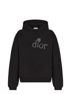 Dior X Erl Relaxed Fit Hooded Sweatshirt - Black
