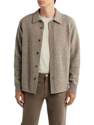 FRAME Yak Hair & Merino Wool Cardigan - Dark Taupe