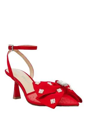 Betsey Johnson Mark Ankle Strap Pumps Red