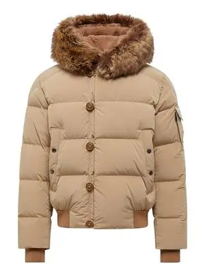 Moncler Luynes Hooded Down Jacket - Beige
