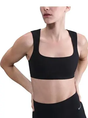 Nike Zenvy Cut Out Square Neck Bra - Black