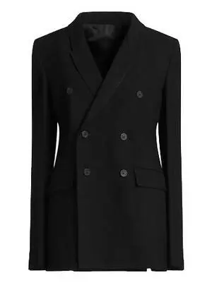 Rick Owens Double-breasted Virgin Wool Blazer - Black