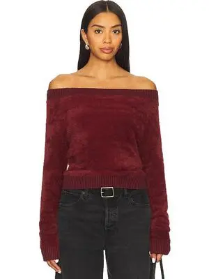 Central Park West Off Shoulder Sweater - Oxblood