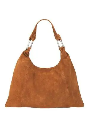 Free People Bobbi Slouch Suede Tote - Saddle