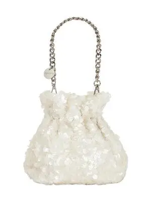 OLGA BERG Mattie Sequin Pouch - Ivory