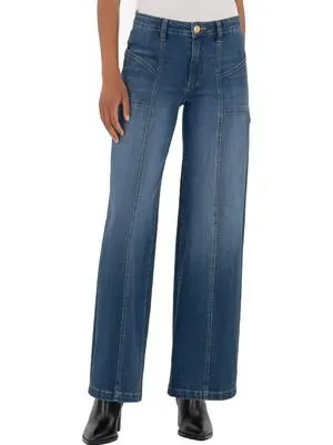 Kut From The Kloth Seamed Mid-rise Wide-leg Jeans - Align