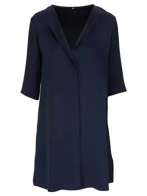 PETER COHEN V-neck Silk Dress - Blue