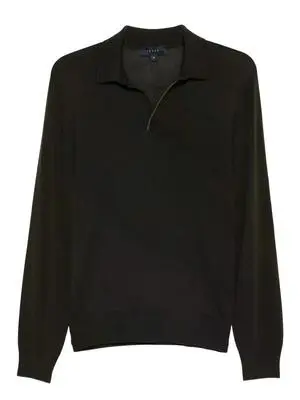 Sease Long-sleeved Polo Shirt - Brown
