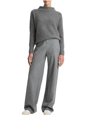 Vince Italian Wool-blend High-waist Bias Pant - Gray