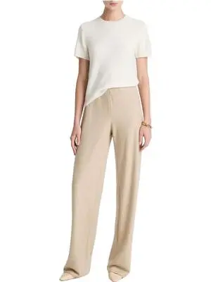 Vince Italian Wool-blend High-waist Bias Pant - Neutral