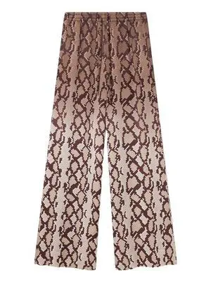 Stella McCartney Snake Print Oversized Drawstring Pants - Brown
