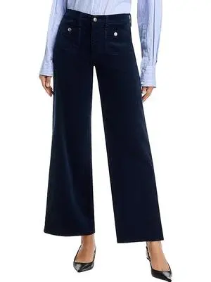 FRAME Le Slim Palazzo Mode High Rise Corduroy Jeans Navy