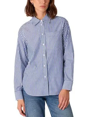 Whistles Relaxed Fit Stripe Shirt - Blue/white