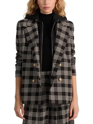 ALICE + OLIVIA Plaid Double-Breasted Blazer