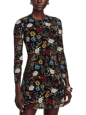 Alice + Olivia Delora Floral Print Mini Dress - Tpst Trl B