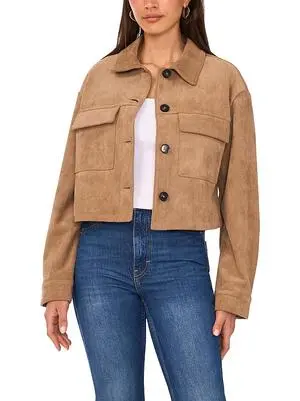 Vince Camuto Faux Suede Jacket - Rich Taupe