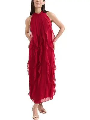 PHASE EIGHT Helena Ruffle Maxi Dress - Red