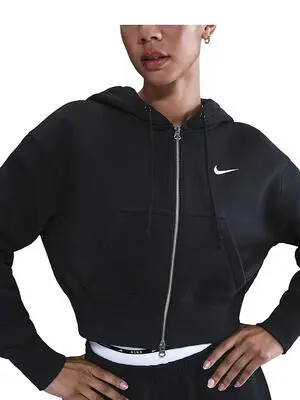 Nike Fleece Cropped Hoodie - Black