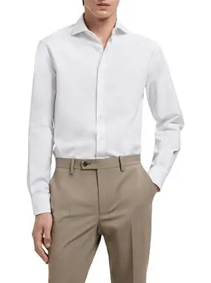 Mango Classic Fit Cotton Button-up Shirt - White
