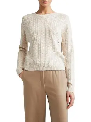 MAX MARA STUDIO Ussuri Embellished Cable Wool Sweater - Beige