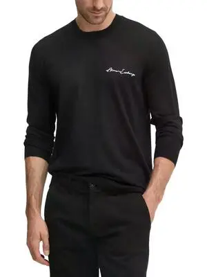 Armani Exchange Logo-embroidered Jumper - Black