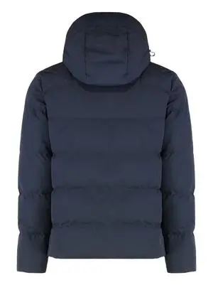 Paul & Shark Hooded Short Down Jacket - Blue