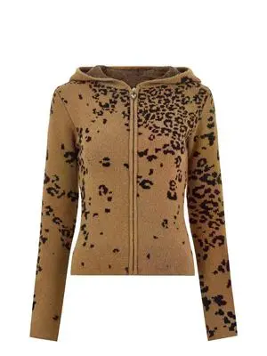 PROTÉMOA Cheetah-print Zip-up Hoodie - Neutrals