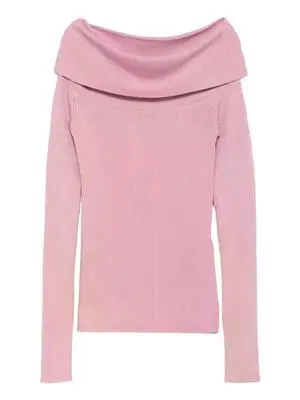 Liu Jo Ribbed Boat Neck Sweater - Pink