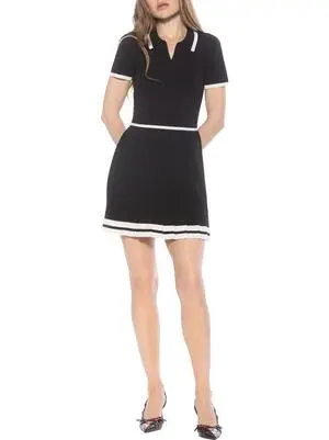 ALEXIA ADMOR Jasmine Pleated Mini Dress - Black/white