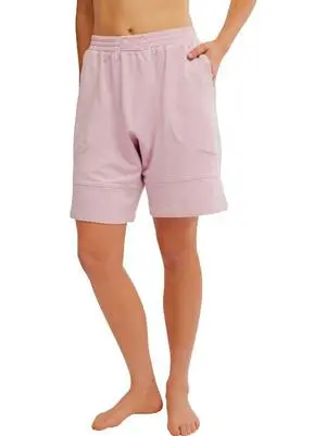 Free People Flowy Wide-Leg Lounge Shorts Fragrant Lilac