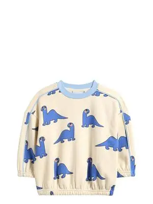 MINI RODINI Dino Print Organic Cotton Sweatshirt - Off-white