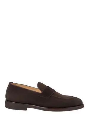 Brunello Cucinelli Suede Loafers - Black