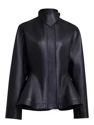 ALAÏA Alaïa Peplum Lambskin Leather Jacket