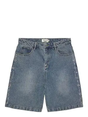 VALE FOREVER Embellished Denim Jorts - Blue