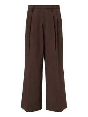ERL Pleated Wide-leg Pants - Brown