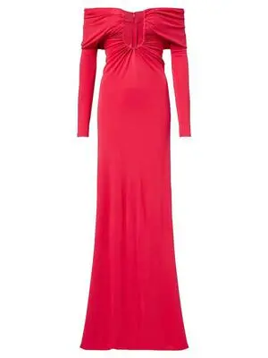 Christopher Esber Arced Palm Cutout Gathered Gown - Pink