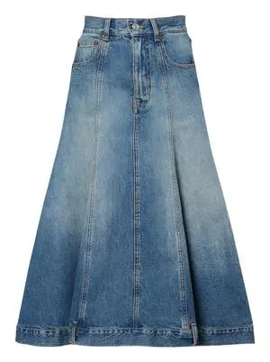 Victoria Beckham Denim Midi Skirt - Blue