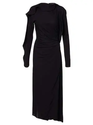 Victoria Beckham Draped Jersey Maxi Dress - Black