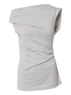 Dries Van Noten Draped Cotton Jersey Top - Grey