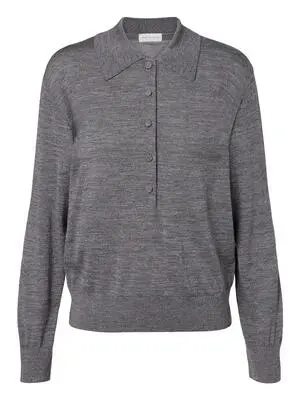 Dries Van Noten Wool Polo Sweater - Grey