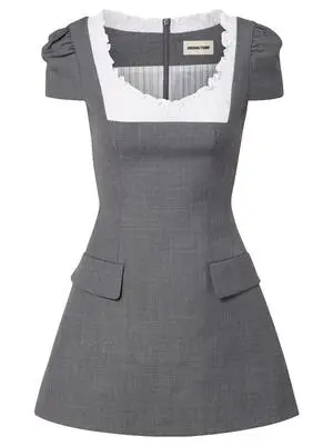 SHUSHU/TONG Knitted Wool-Blend Minidress Grey