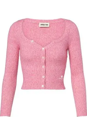 SHUSHU/TONG Knitted Wool-Blend Minidress Pink