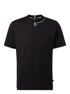 Moncler Logo Cotton Jersey T-shirt - Black