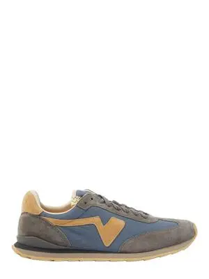Visvim Fkt Suede-trimmed Sneakers - Blue