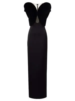 David Koma Satin Gown - Black