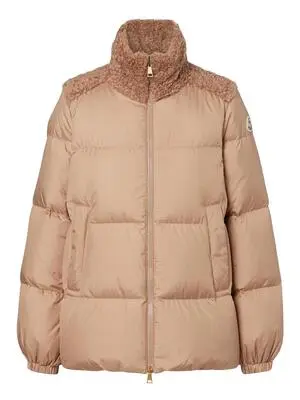 Moncler Esnaie Fleece-trimmed Down Jacket - Beige