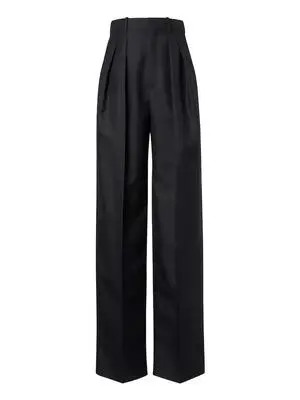 SAINT LAURENT Wool And Mohair Wide-Leg Trousers