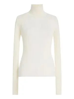GABRIELA HEARST Ribbed Cashmere-Silk Turtleneck Top