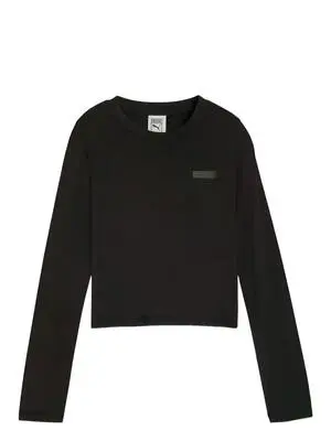 PUMA Long-sleeve Crewneck Top - Black
