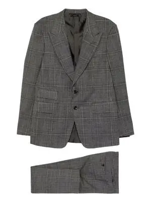 TOM FORD Checked Single-breasted Suit - Grey